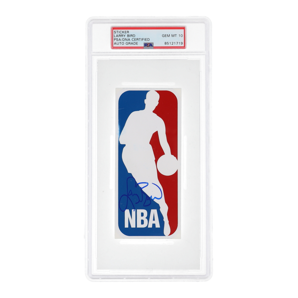 Larry Bird Signed NBA Decal Sticker (PSA | Autograph Graded 10 ...