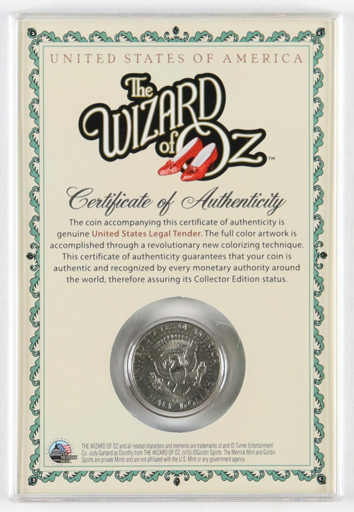 "The Wizard of Oz" US Half Dollar Colorized Art Coin | Pristine Auction