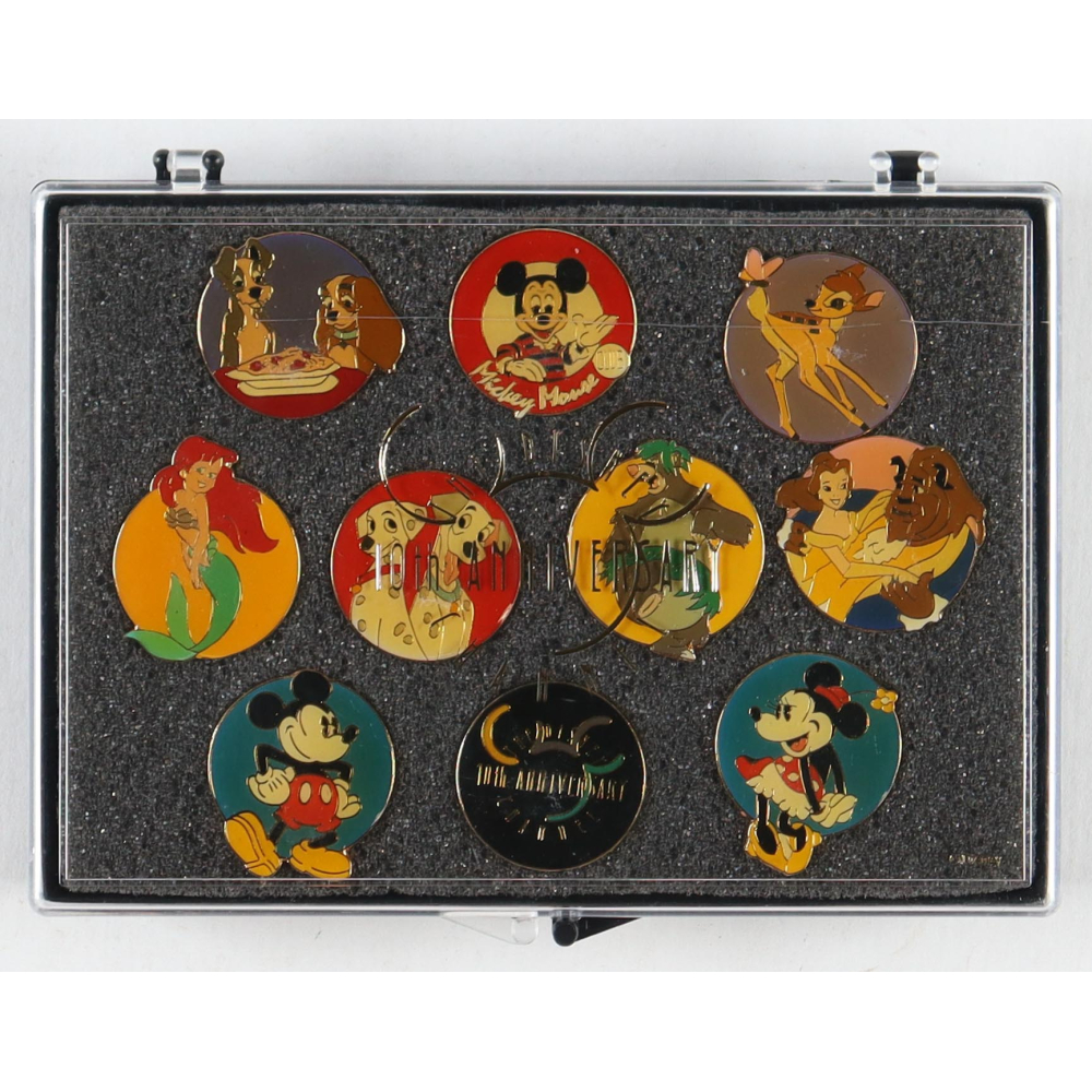 Vintage Disney Channel 10th Anniversary Set of (10) Pin Set With Mickey ...