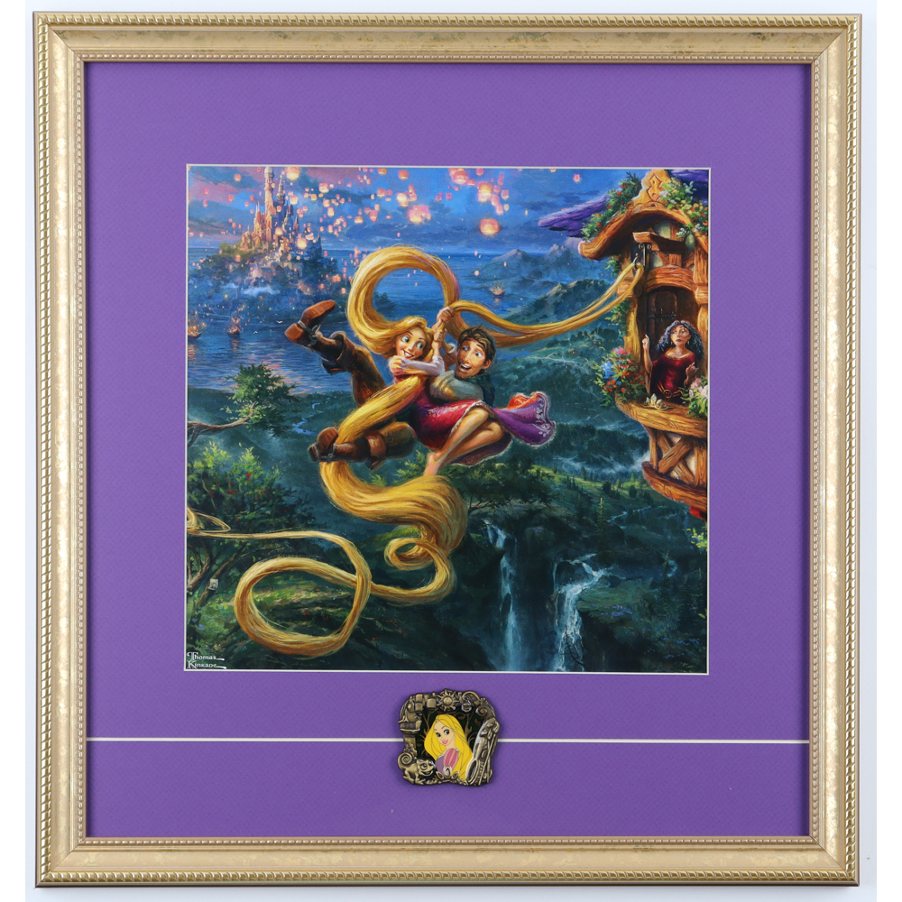 Thomas Kinkade "Tangled" Custom Framed Print Display with Disney ...
