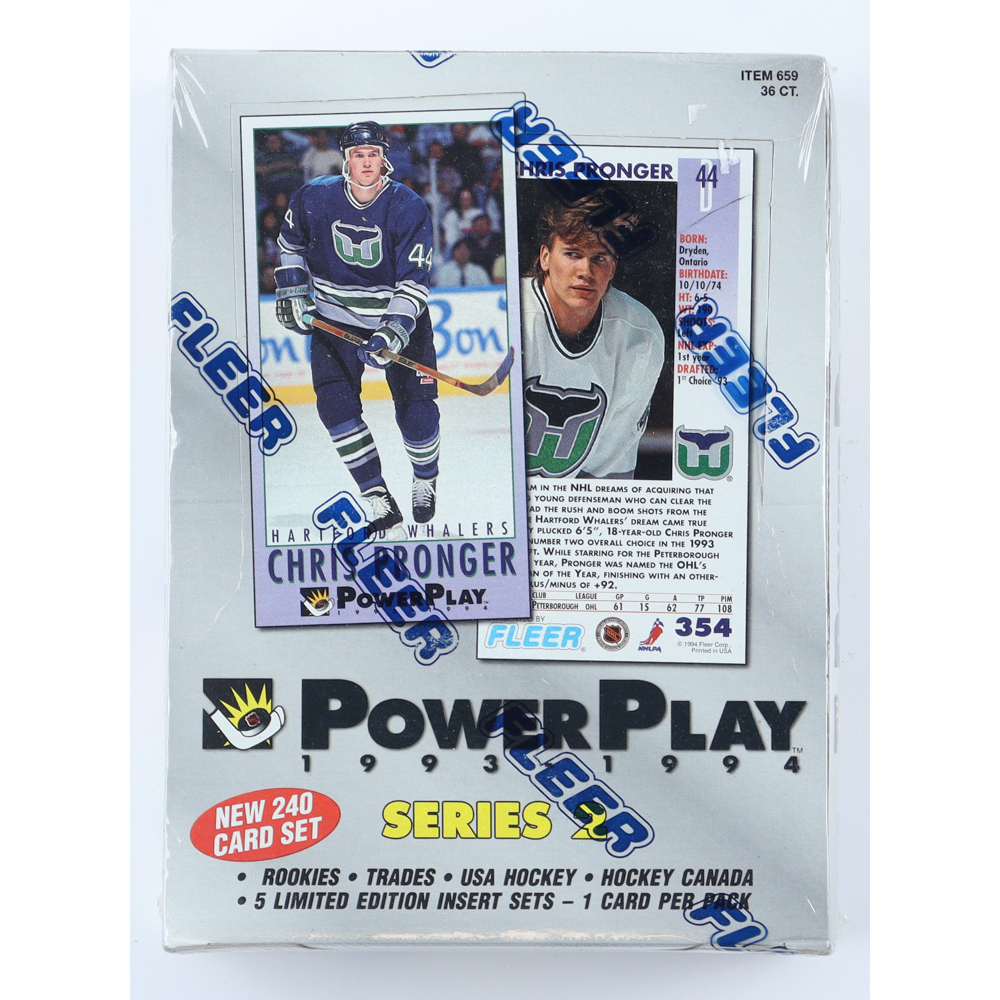 1993-94 Fleer Power Play Series 2 Hockey Hobby Box with (36) Packs | Pristine Auction