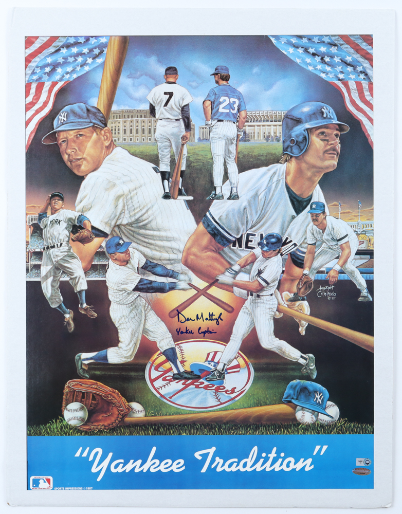 Don Mattingly Signed "Yankee Tradition" 18x24 New York Yankees Poster ...
