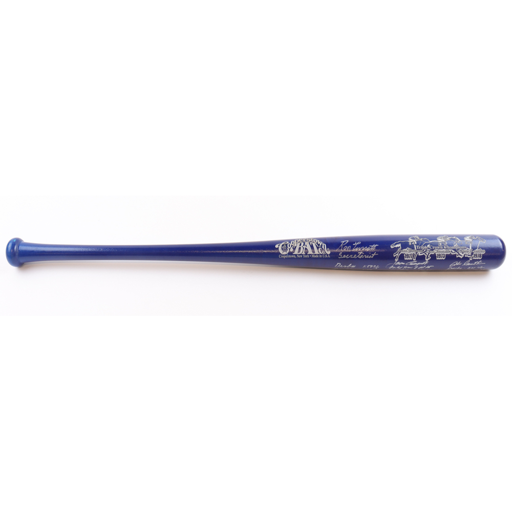 Jean Cruguet, Ron Turcotte & Steve Cauthen Signed Cooperstown Bat Co ...