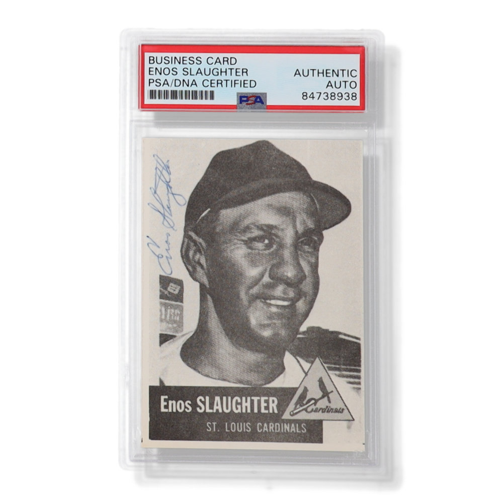 Enos Slaughter Signed Business Card (PSA) | Pristine Auction