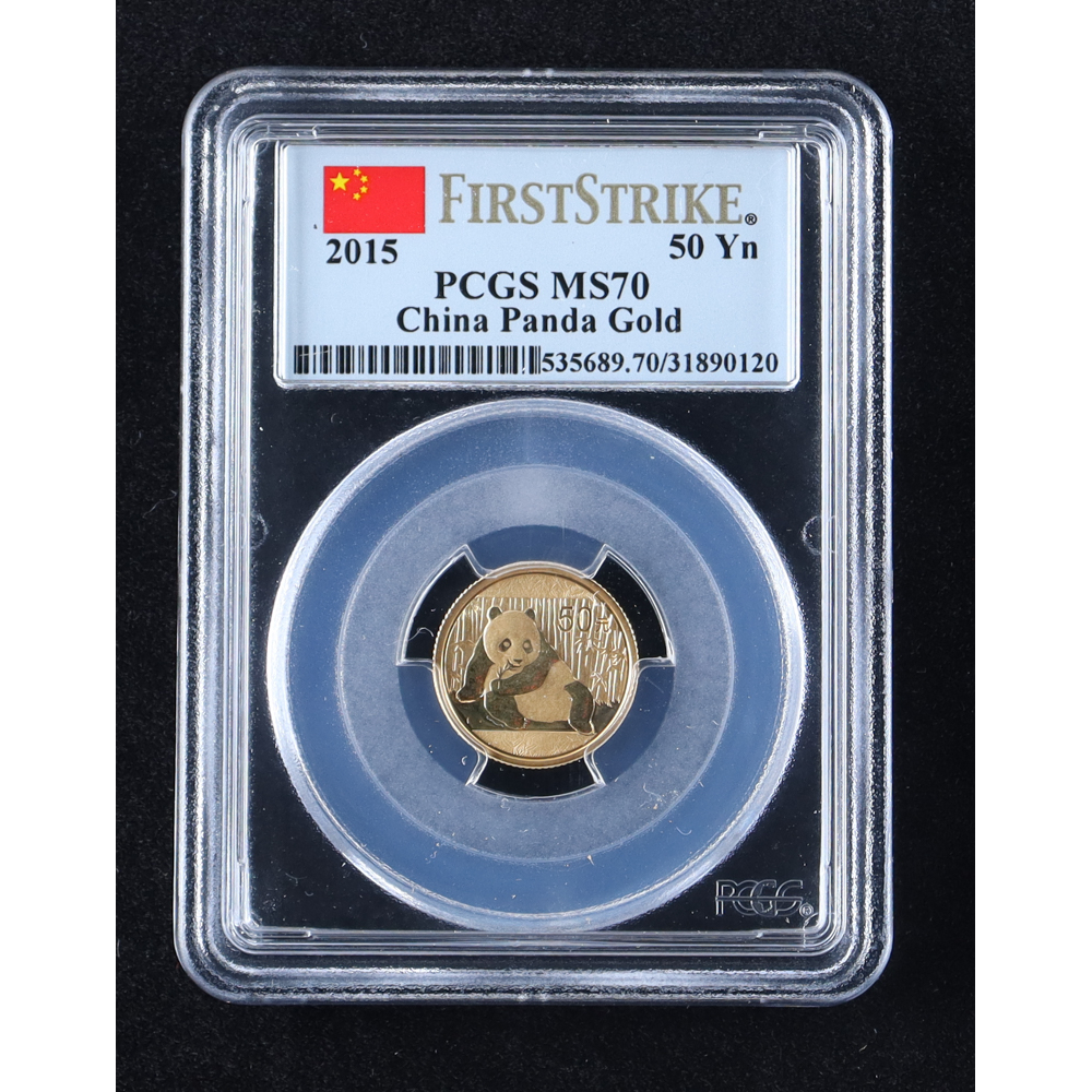 2015 China Gold Panda 50¥ - First Strike - 1/10oz .999 Gold (PCGS MS70 ...