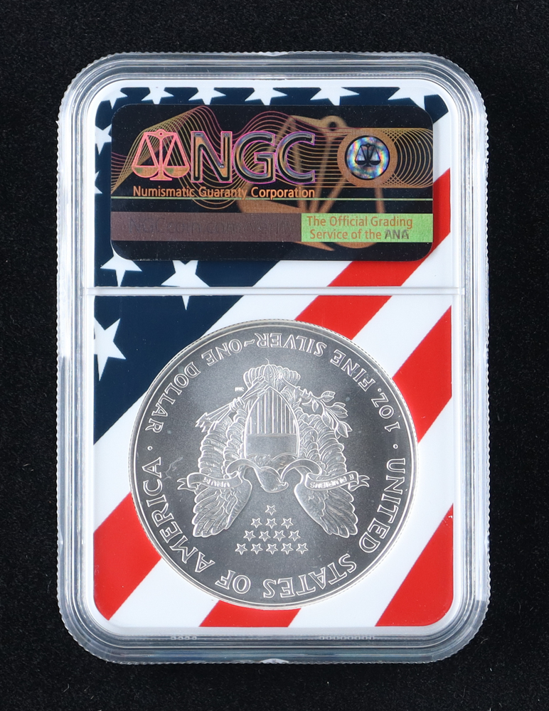 1988 American Silver Eagle - American Flag Core (NGC MS69) | Pristine ...