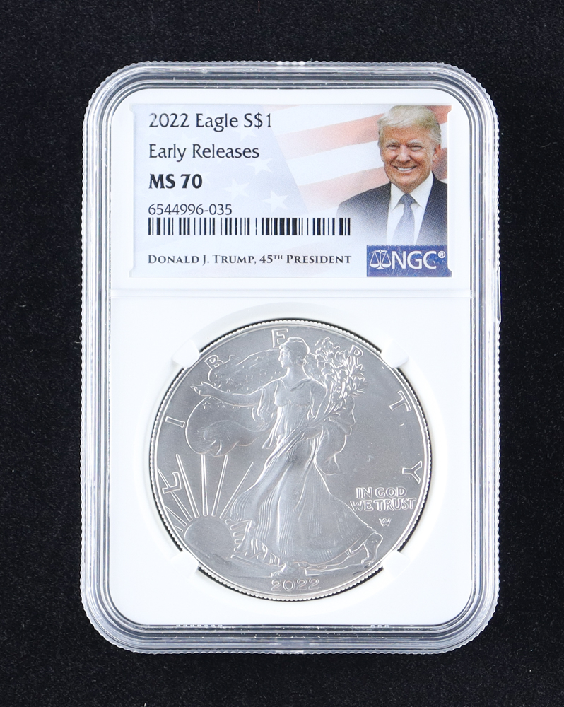 2022 American Silver Eagle - Early Releases - Donald Trump 45th President (NGC MS70) | Pristine ...