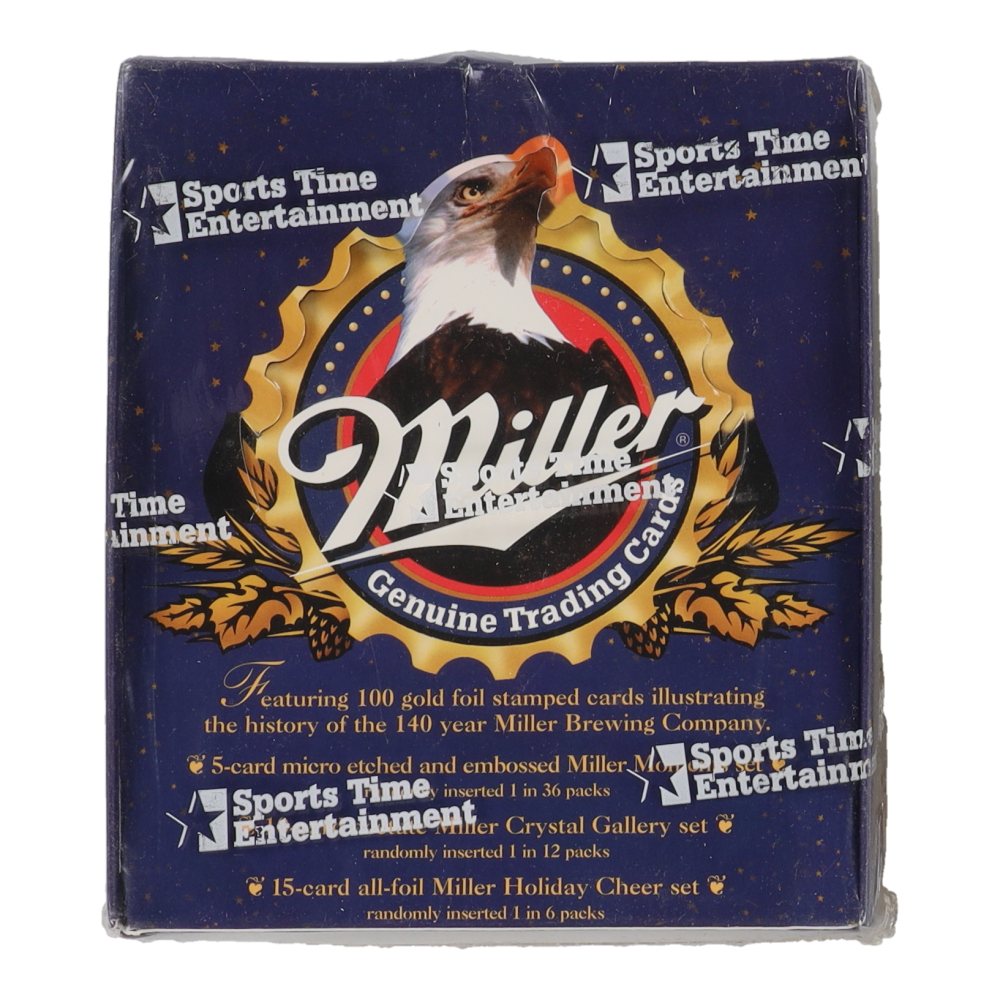 1995 Sports Time Miller Beer Hobby Box with (36) Packs | Pristine Auction