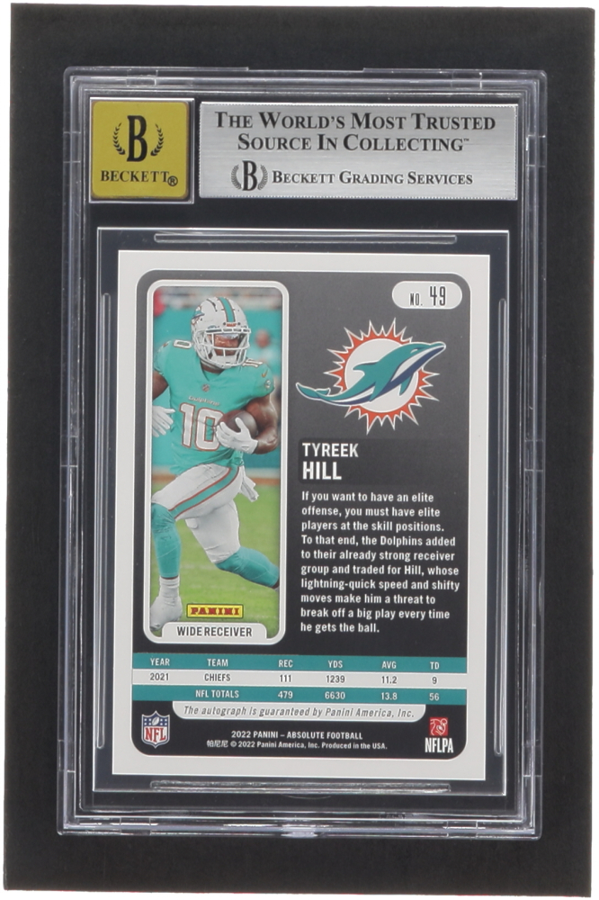 Tyreek Hill 2022 Absolute Signatures #49 (BGS 9 | Autograph Grade 10 ...