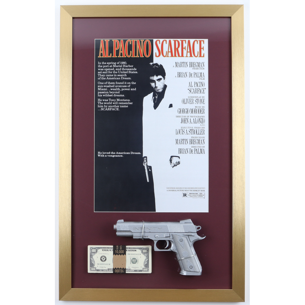 "Scarface" Custom Framed Movie Poster Display with Movie Prop Replica ...