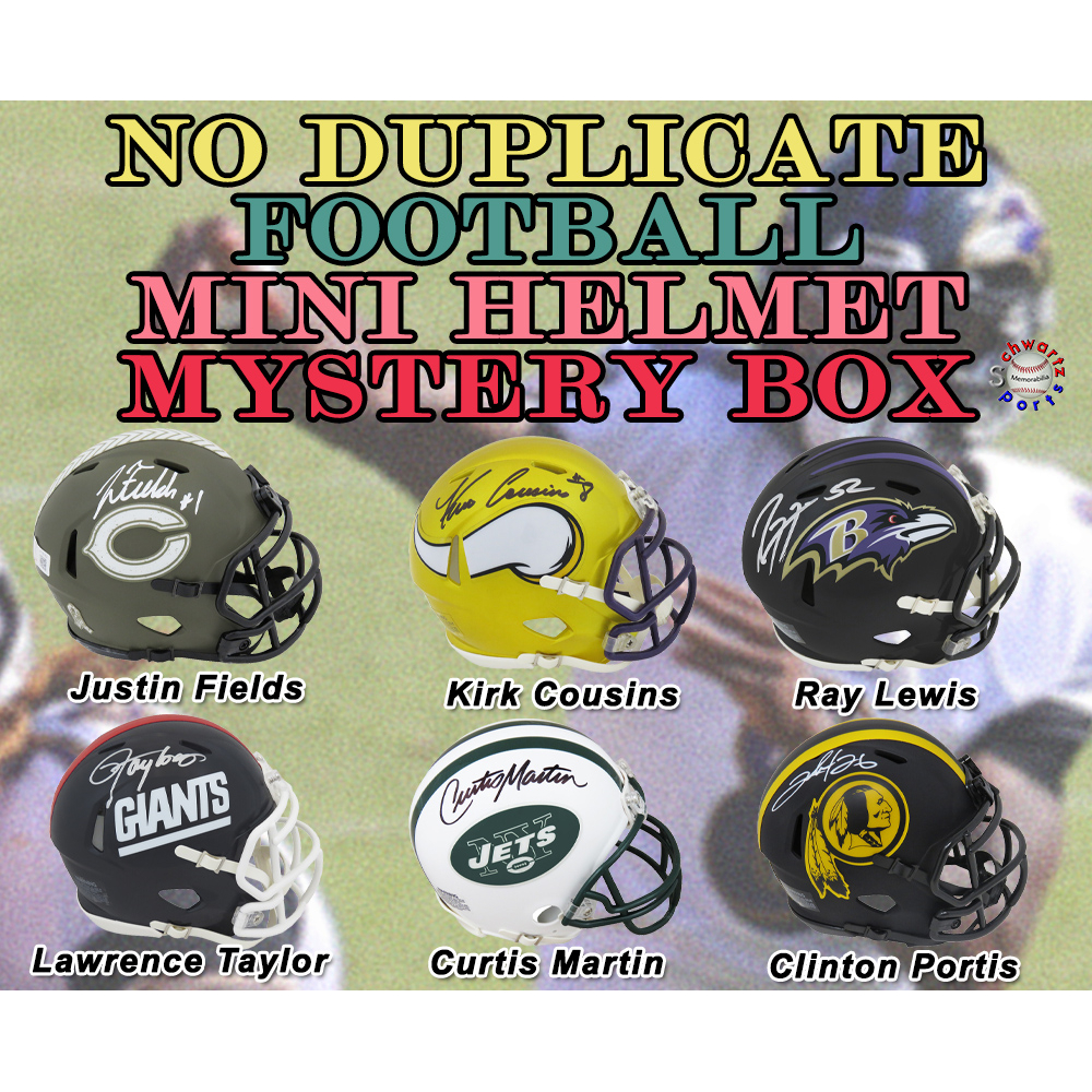 NO DUPLICATE (Players) Signed Football Mini Helmet Mystery Box - Series ...