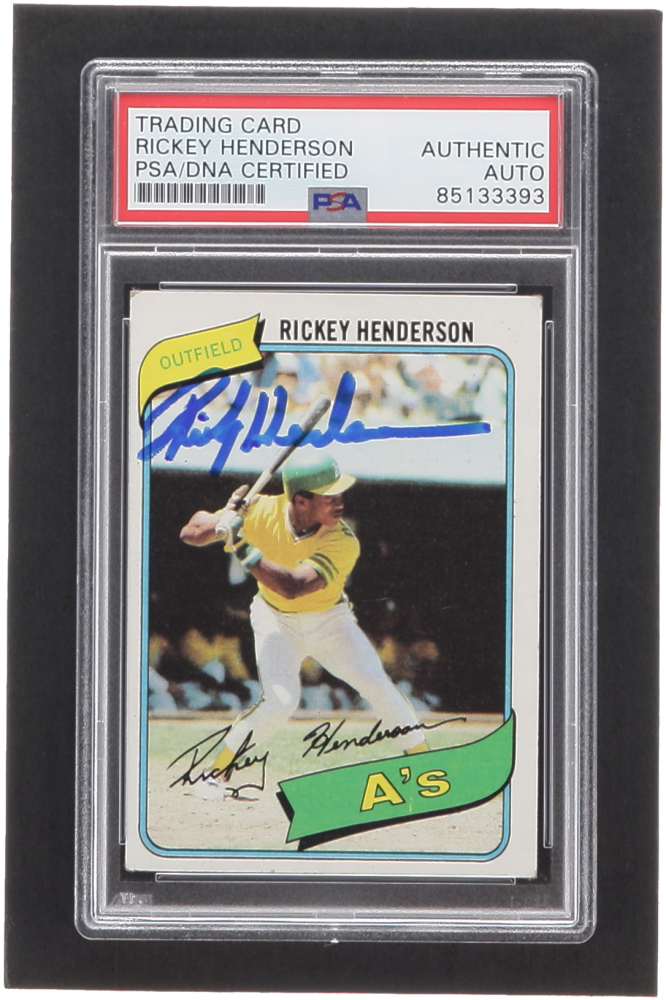 Rickey Henderson Signed 1980 Topps #482 RC (PSA) | Pristine Auction