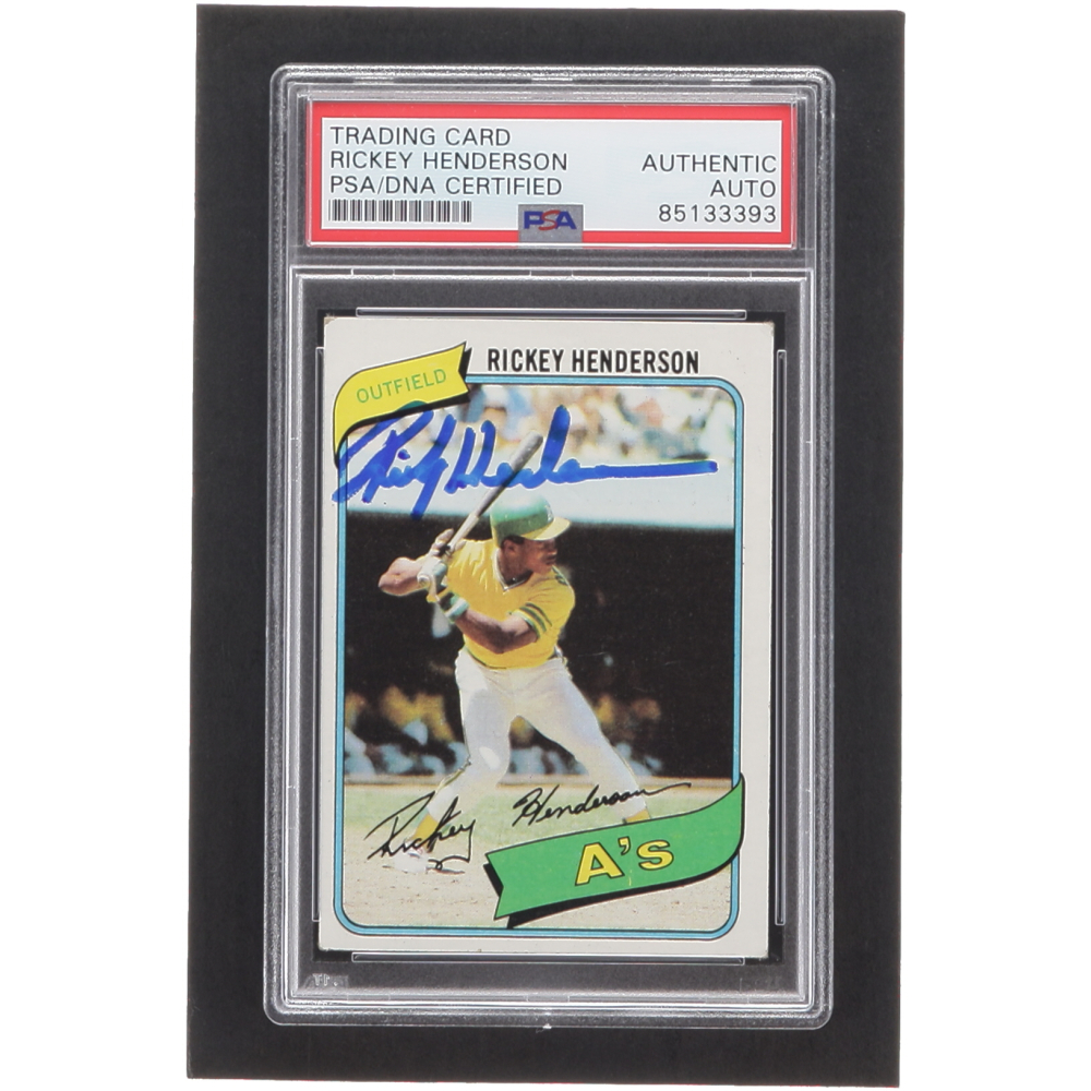Rickey Henderson Signed 1980 Topps #482 RC (PSA) | Pristine Auction