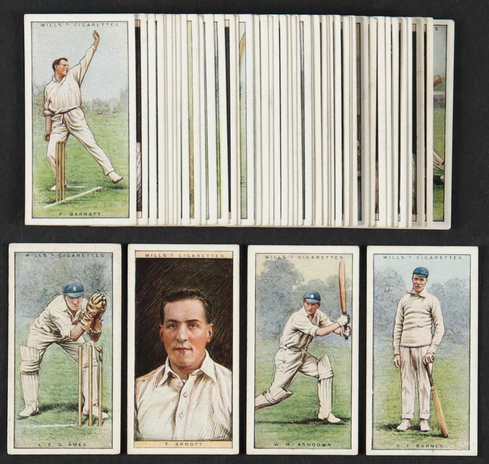 1929 Wills Cricketers 2nd Series Complete Set of (50) Cigarette Cards ...