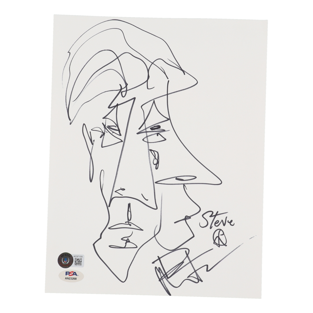 Dave Matthews Signed 8x10 Hand-Drawn Sketch Inscribed "Steve" (PSA ...