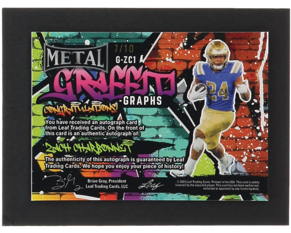 Zach Charbonnet 2023 Leaf Metal Graffiti Graphs Prismatic Silver #GZC1 ...