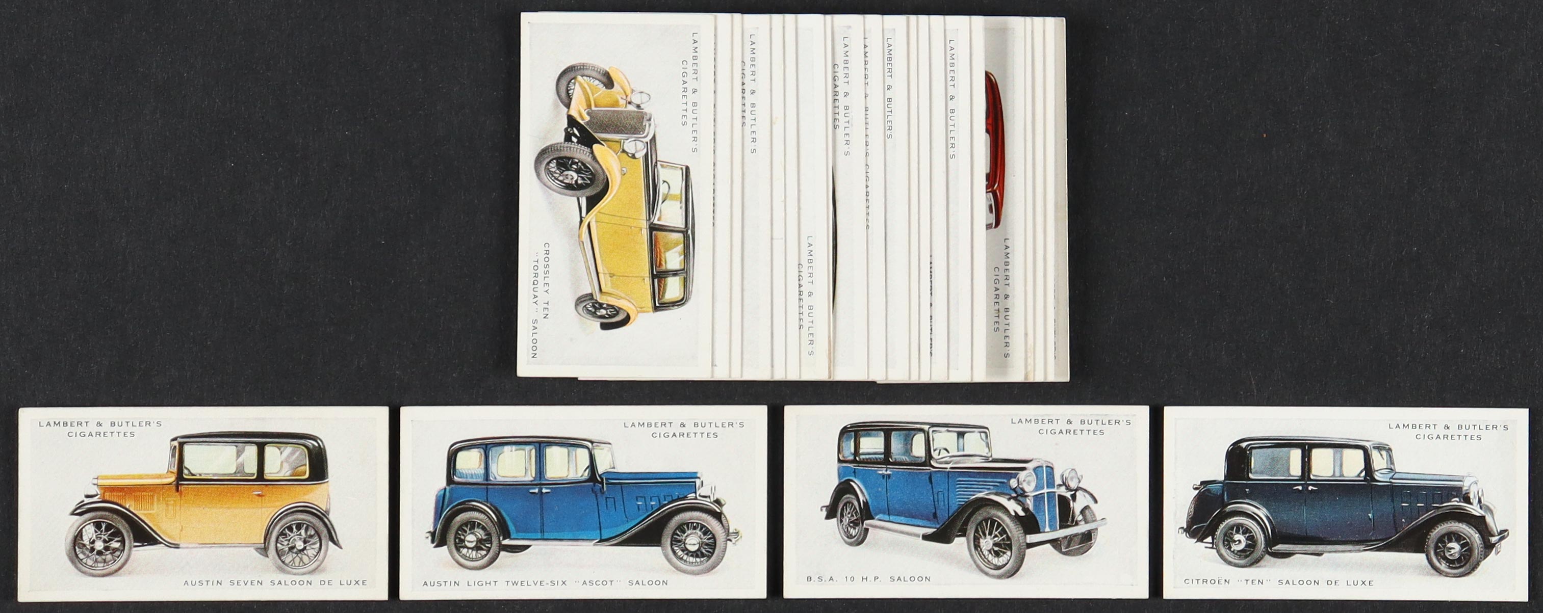 1922 Lambert & Butler Motor Cars Complete Set of (25) Cigarette Cards ...
