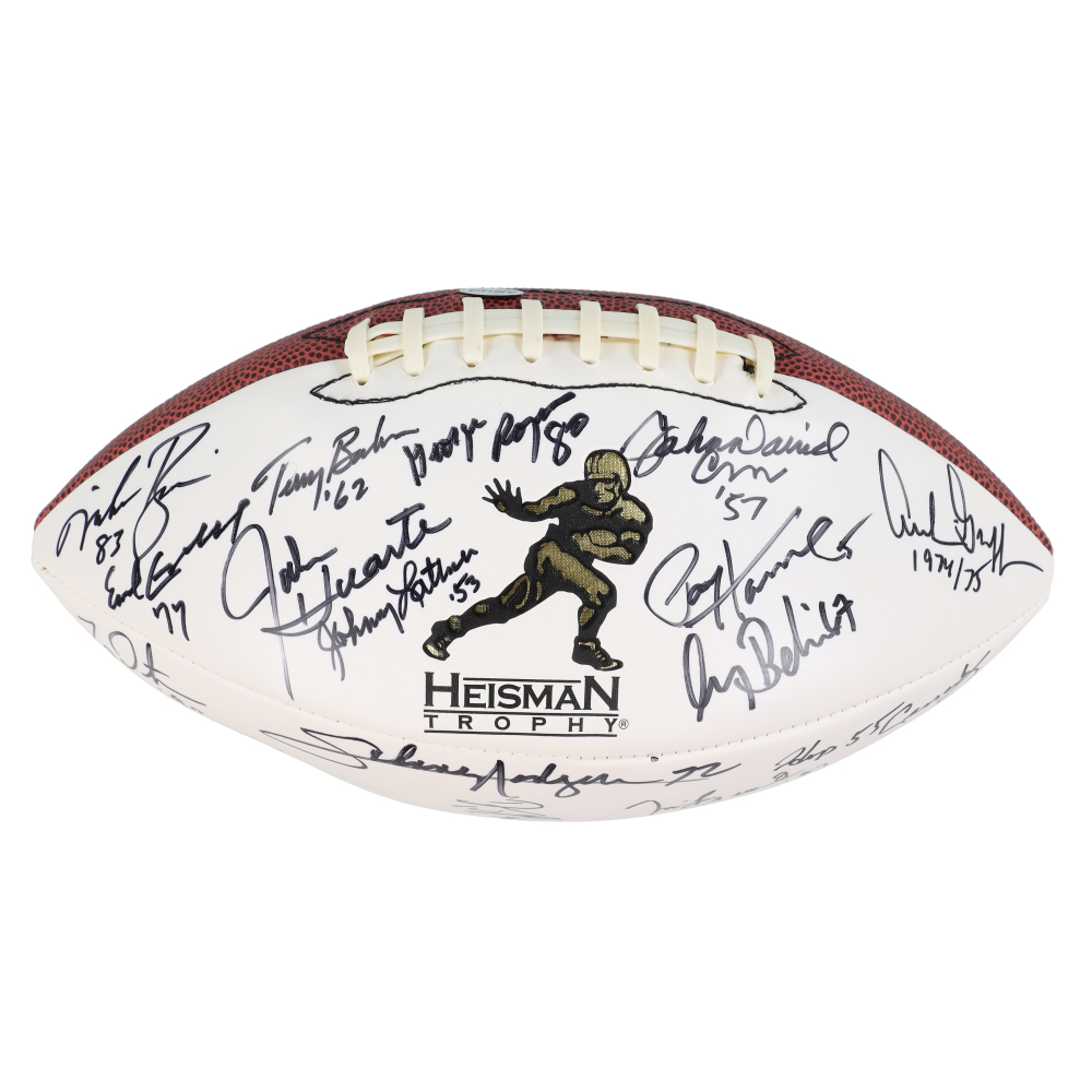 Heisman Trophy Winners Logo Football Signed By (19) with Tim Brown ...