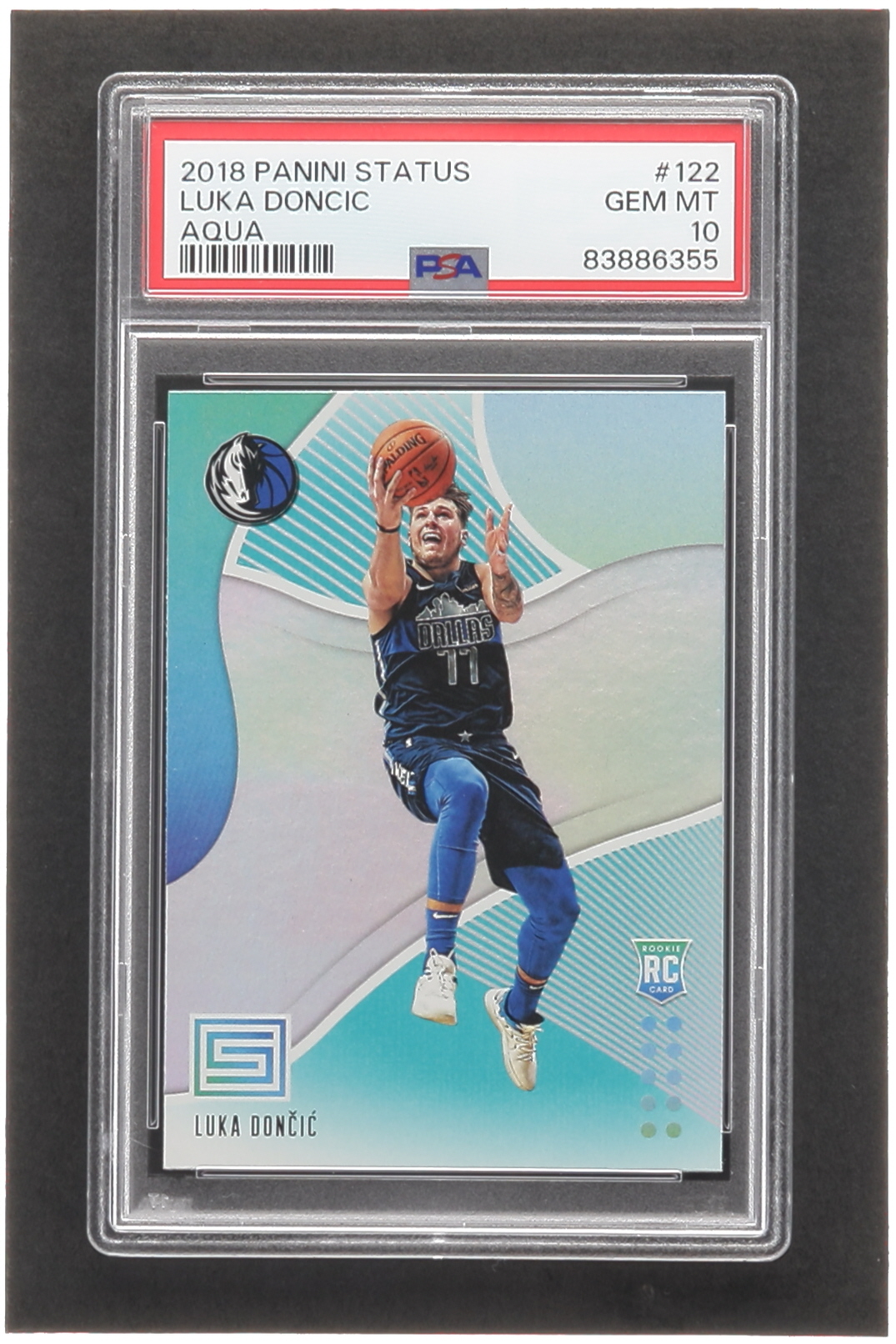 Luka Doncic 2018-19 Panini Status Aqua #122 RC (PSA 10) | Pristine Auction