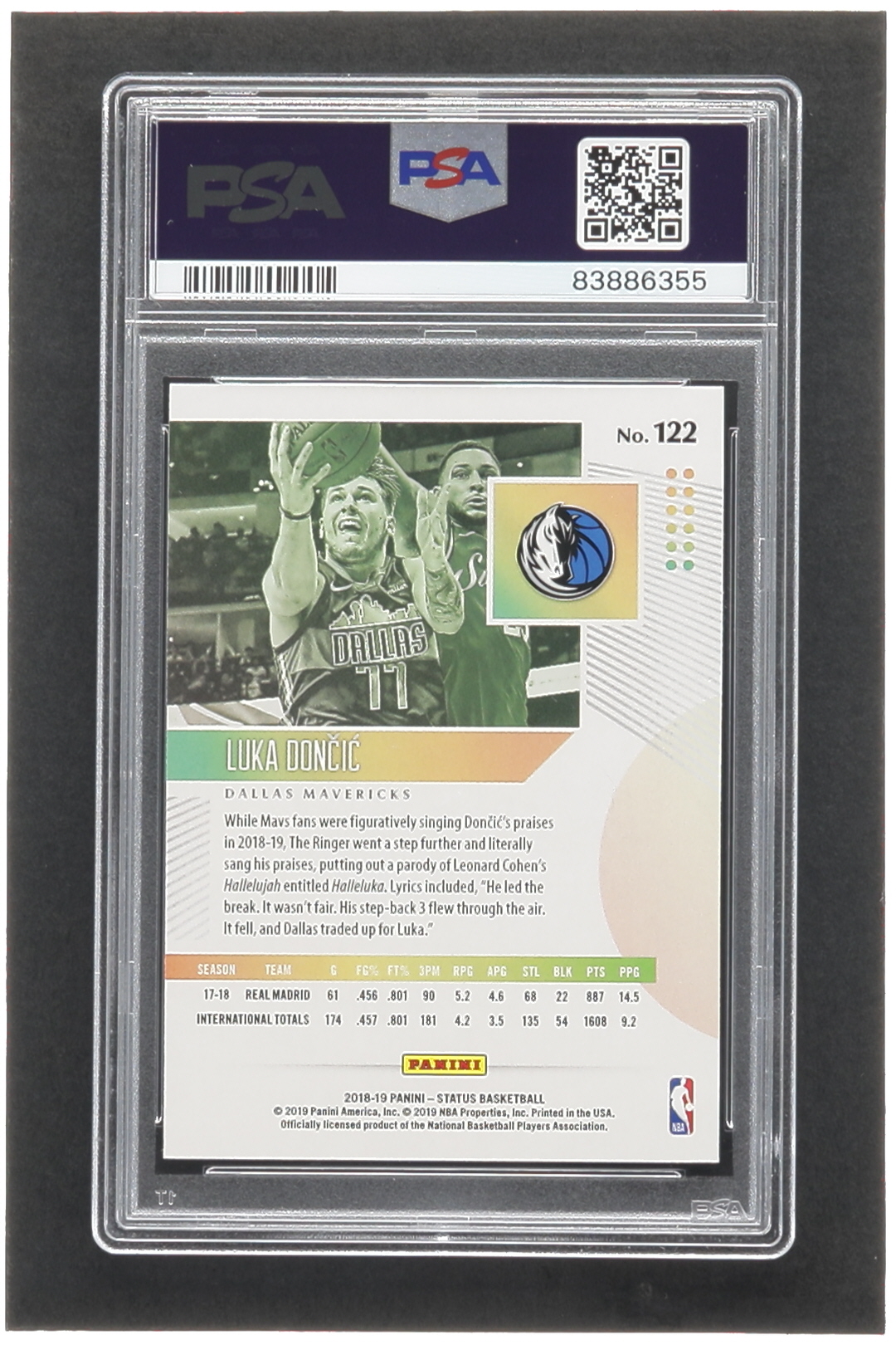 Luka Doncic 2018-19 Panini Status Aqua #122 RC (PSA 10) | Pristine Auction