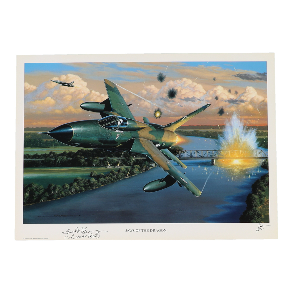 Stan Stokes Lithograph Signed By Fred Cherry Inscribed "COL, USAF 'Rel ...