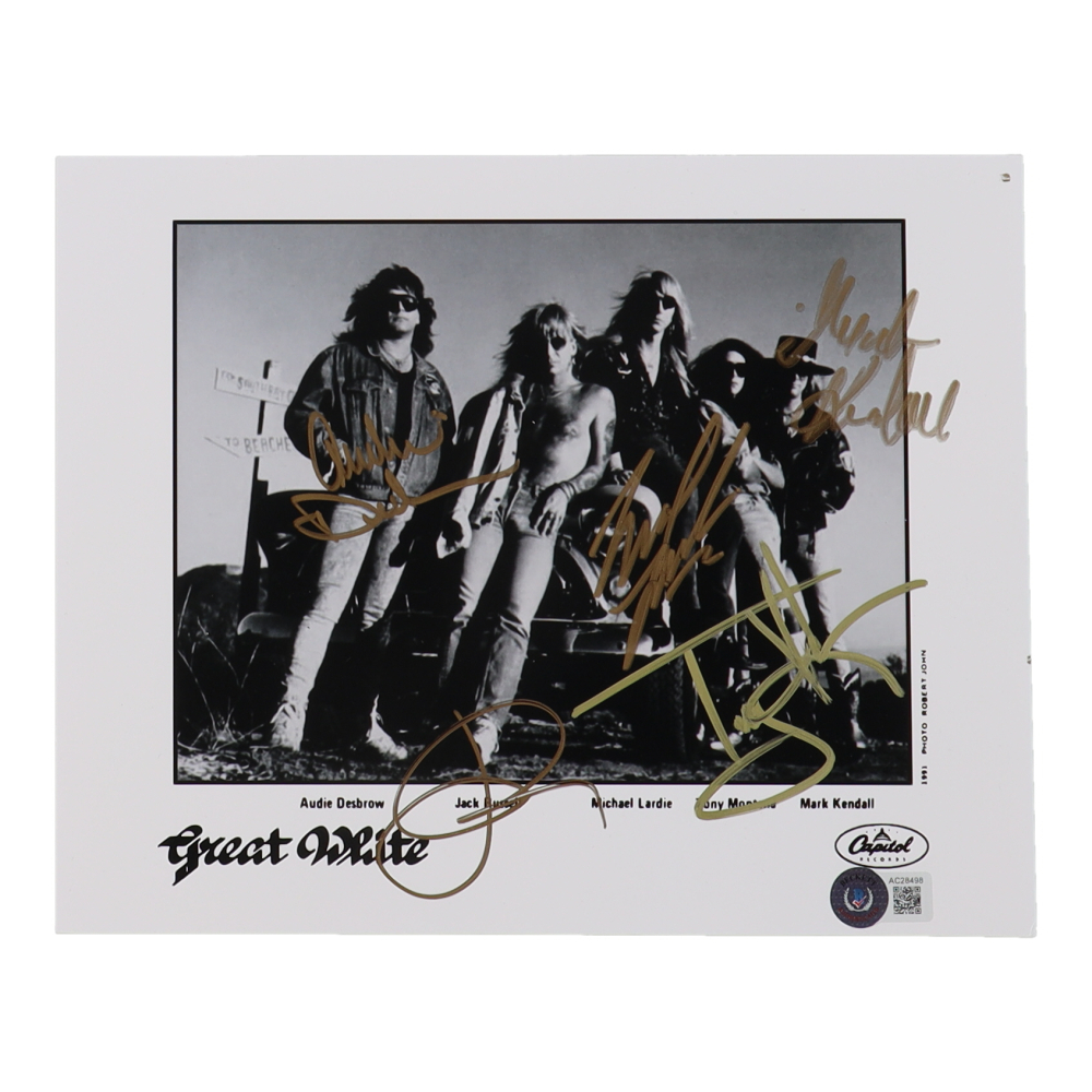 "Great White" 8x10 Photo Band-Signed by (5) with Audie Desbrow, Jack ...