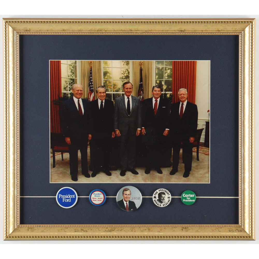 "Five Presidents in the Oval Office" Custom Framed Photo Display with ...