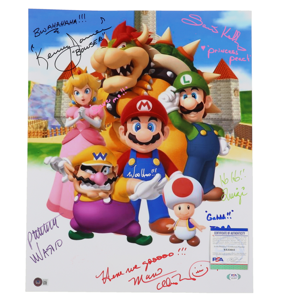 Samantha Kelly, Kenny James & Charles Martinet Signed "Super Mario ...