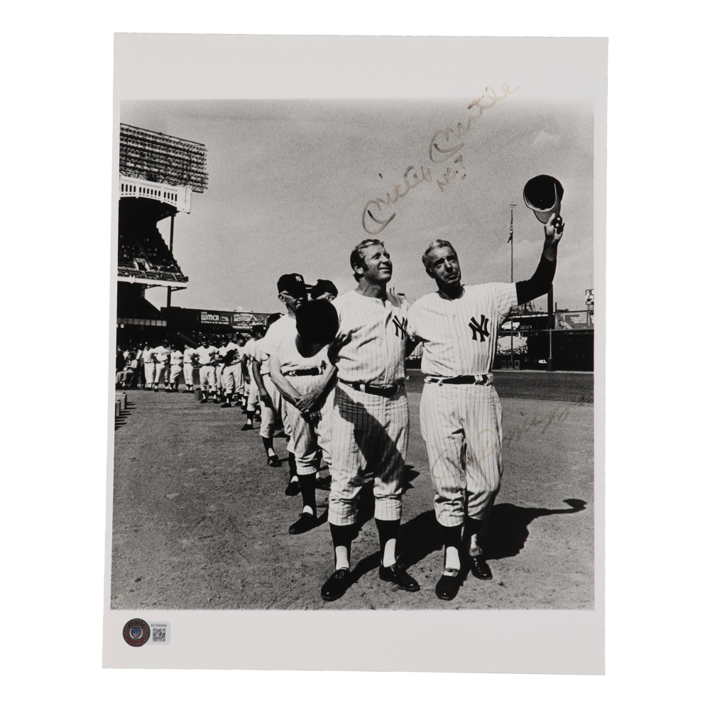 Mickey Mantle & Joe DiMaggio Signed Yankees 8x10 Photo Inscribed "No. 7 ...