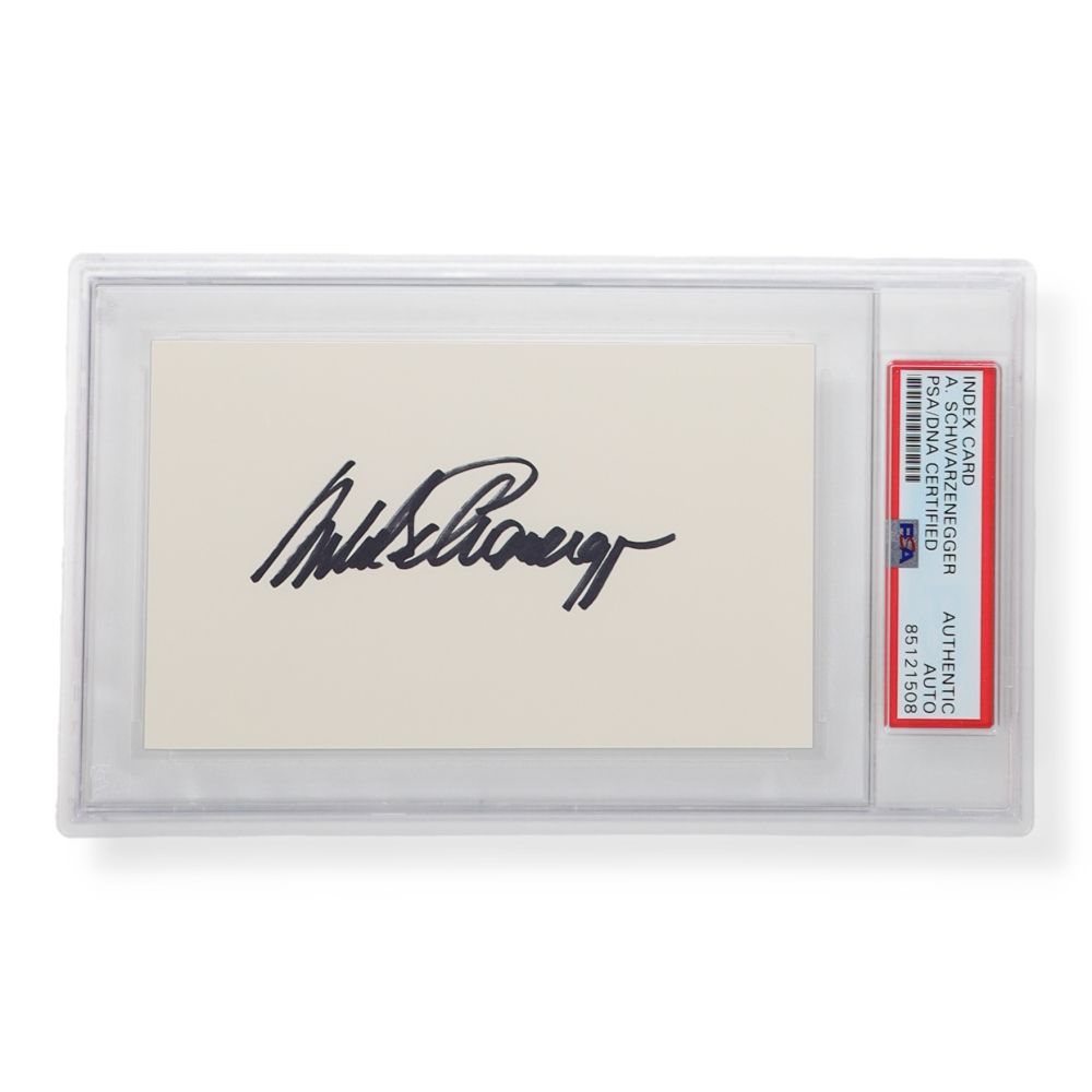 Arnold Schwarzenegger Signed Index Card (PSA) | Pristine Auction