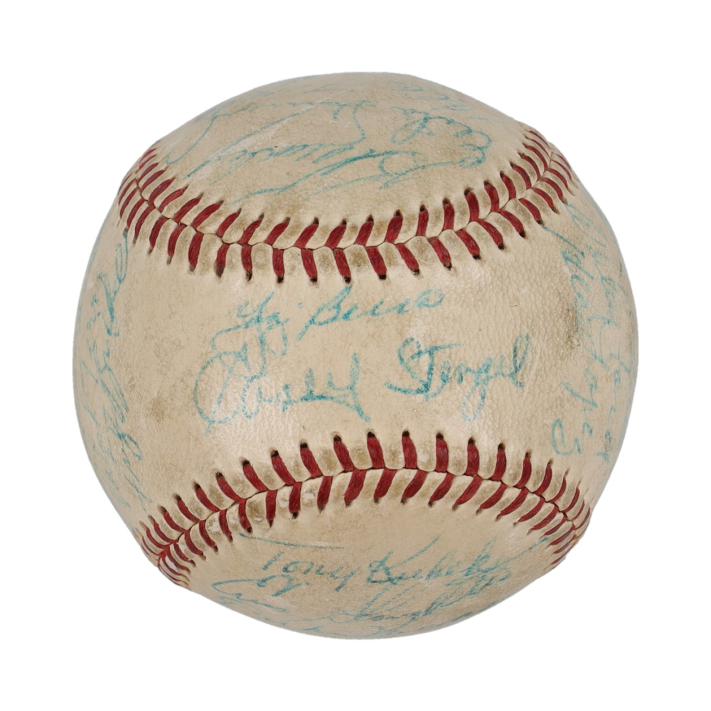 1959 Yankees Baseball Signed By (27) with Yogi Berra, Whitey Ford ...
