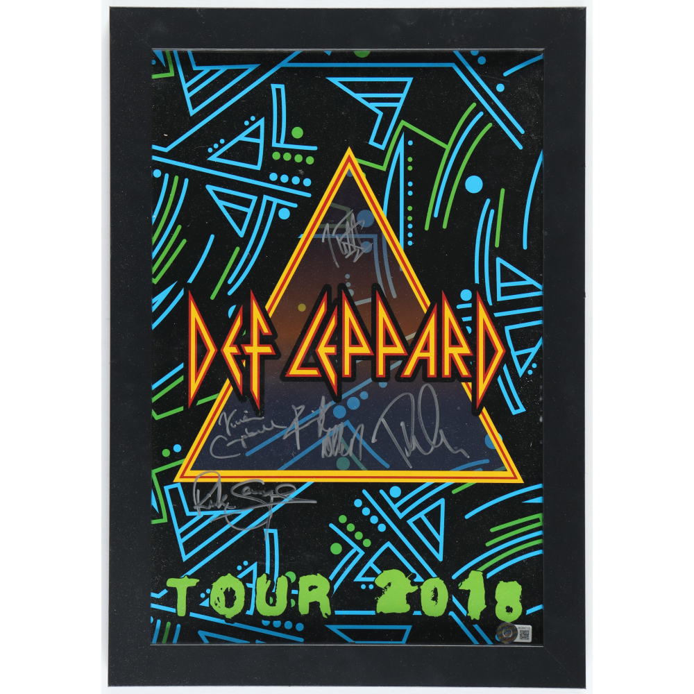 "Def Leppard Tour 2018" Custom Framed Poster Display Band-Signed By (5 ...