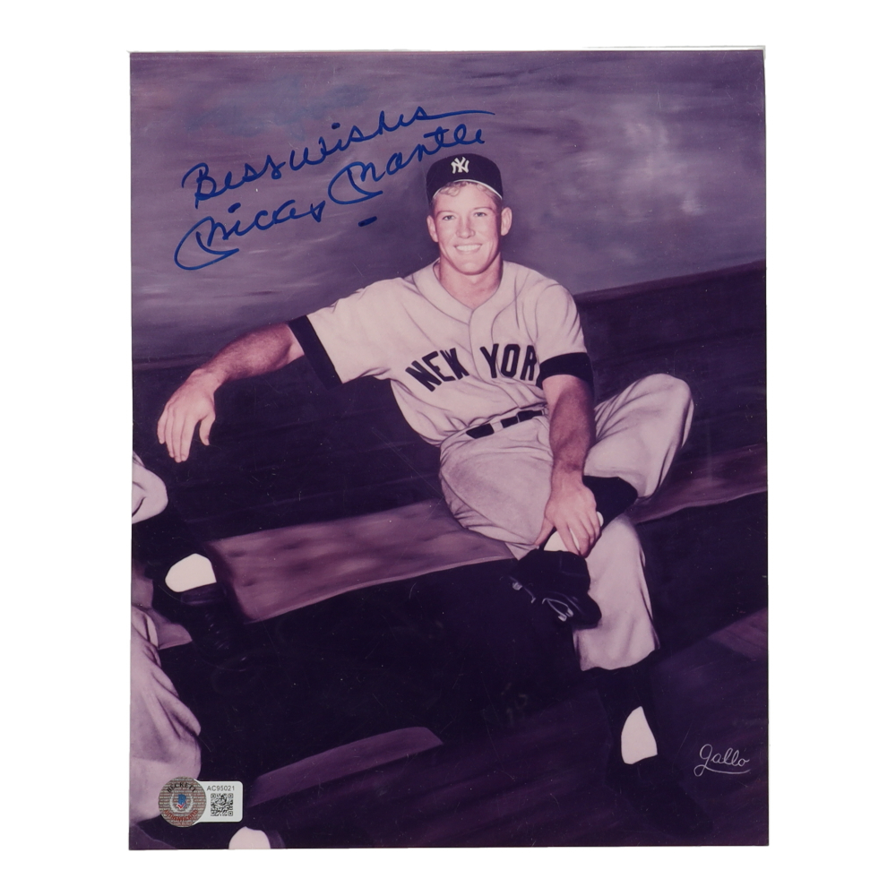 Mickey Mantle Signed Yankees 8x10 Photo Inscribed "Best Wishes ...