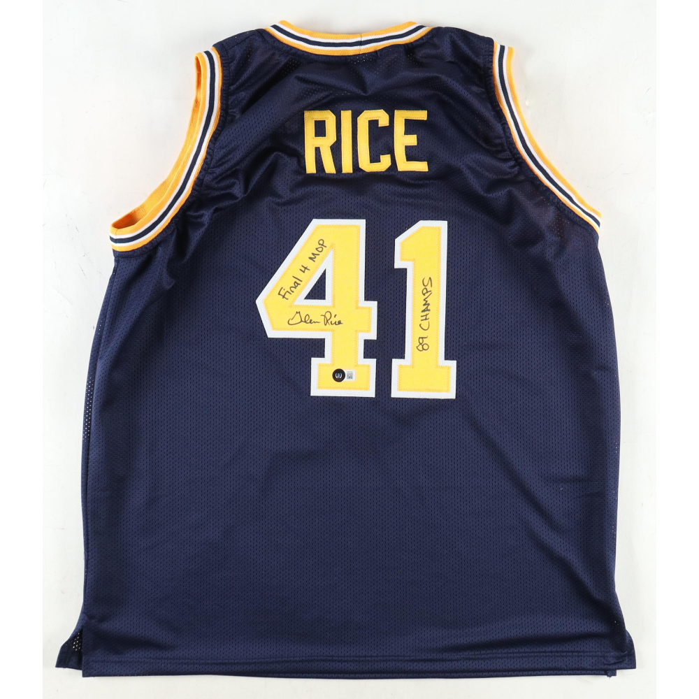 Glen Rice Signed Jersey Inscribed "Final 4 MOP" & "89 Champs" (Beckett ...