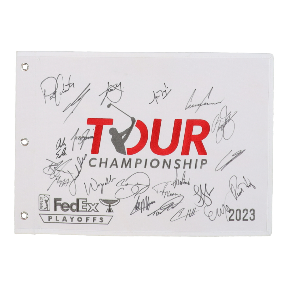 2023 Tour Championship FedEx Playoffs Field Flag Multi-Signed by (22 ...