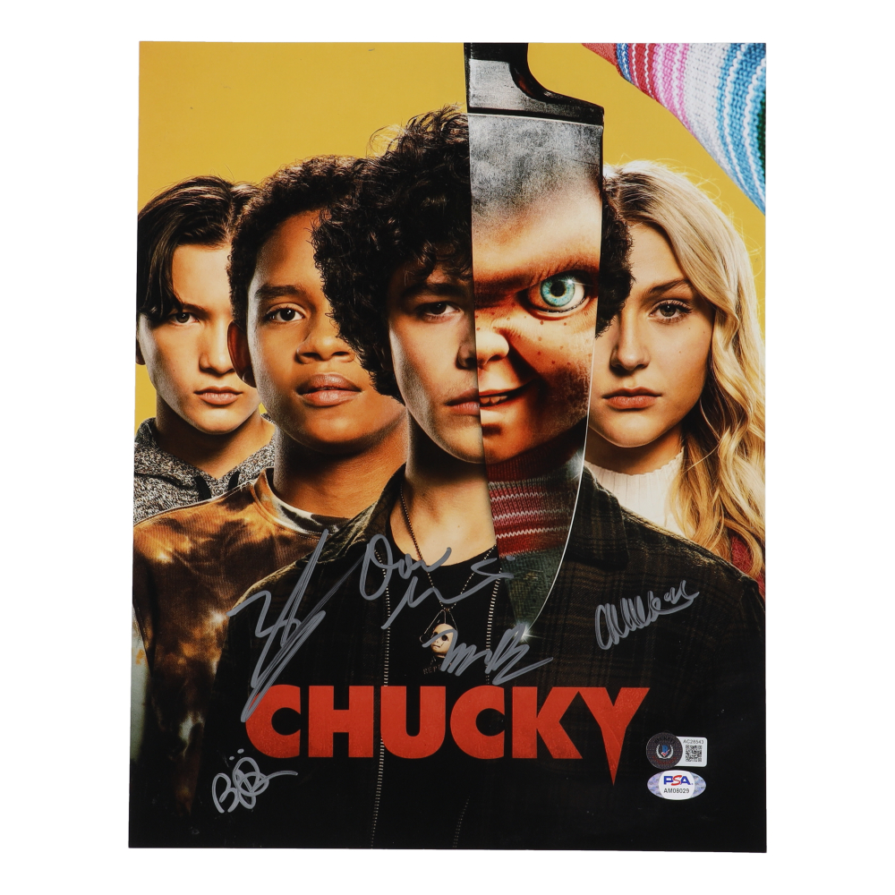 "Chucky" 11x14 Photo Signed by (5) with Zackary Arthur, Bjorgvin ...