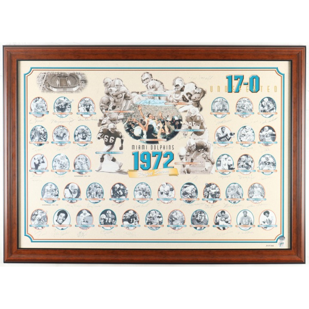 1972 Dolphins LE "Perfect Season" Custom Framed Photo Team-Signed By ...