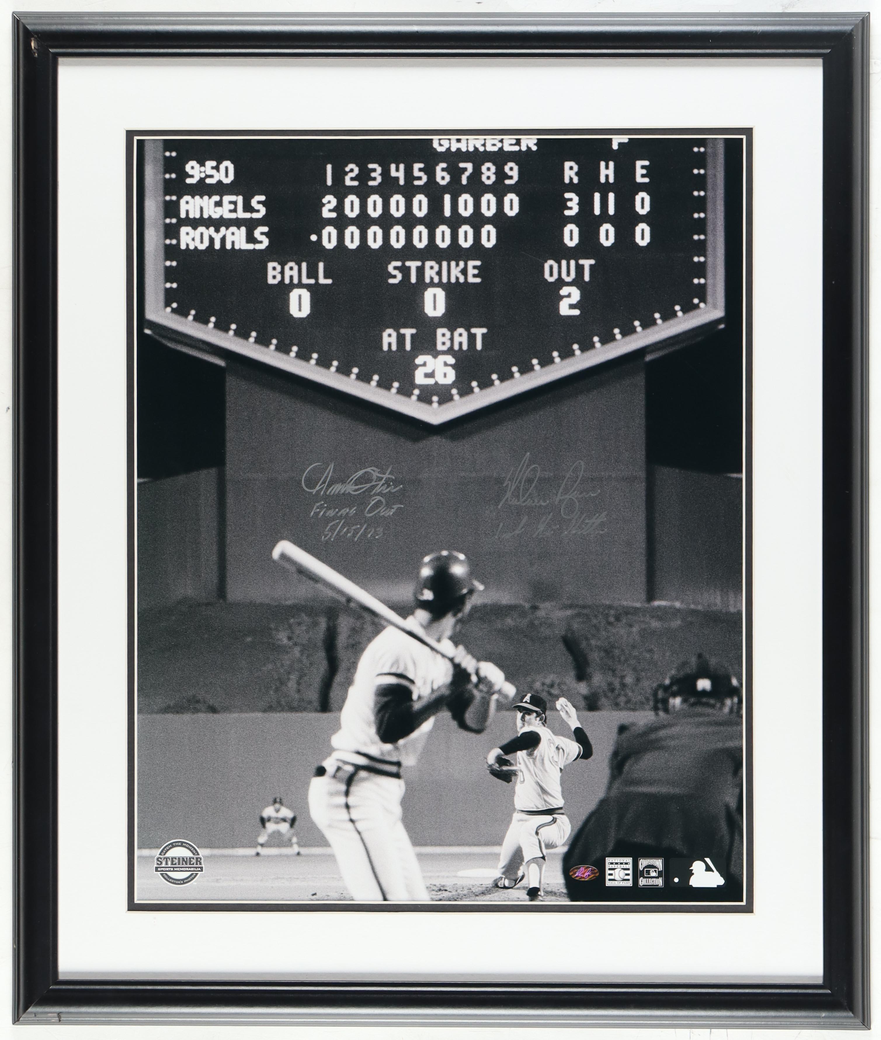 Nolan Ryan & Amos Otis Signed Custom Framed Photo Display Inscribed ...