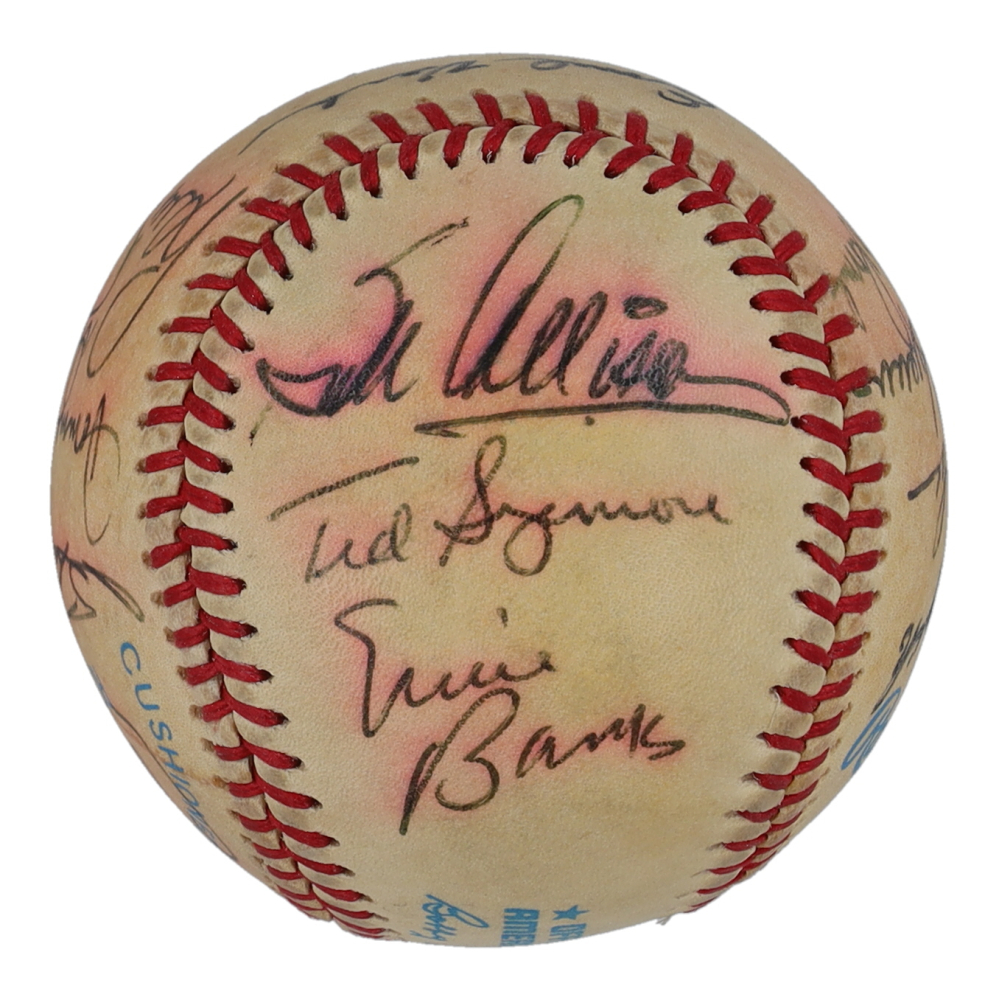 MLB Hall of Fame OAL Baseball Signed by (17) with Ernie Banks, Bill ...
