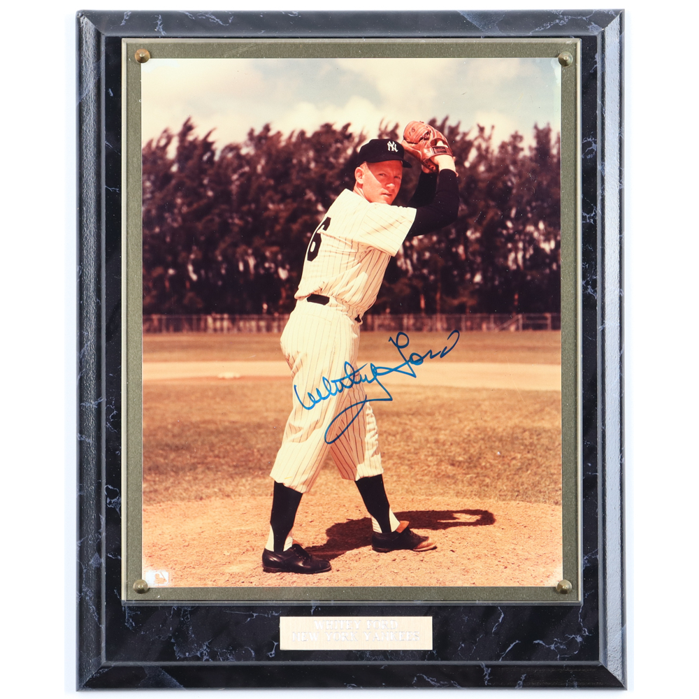 Whitey Ford Signed Yankees Custom Photo Plaque Display (Beckett ...