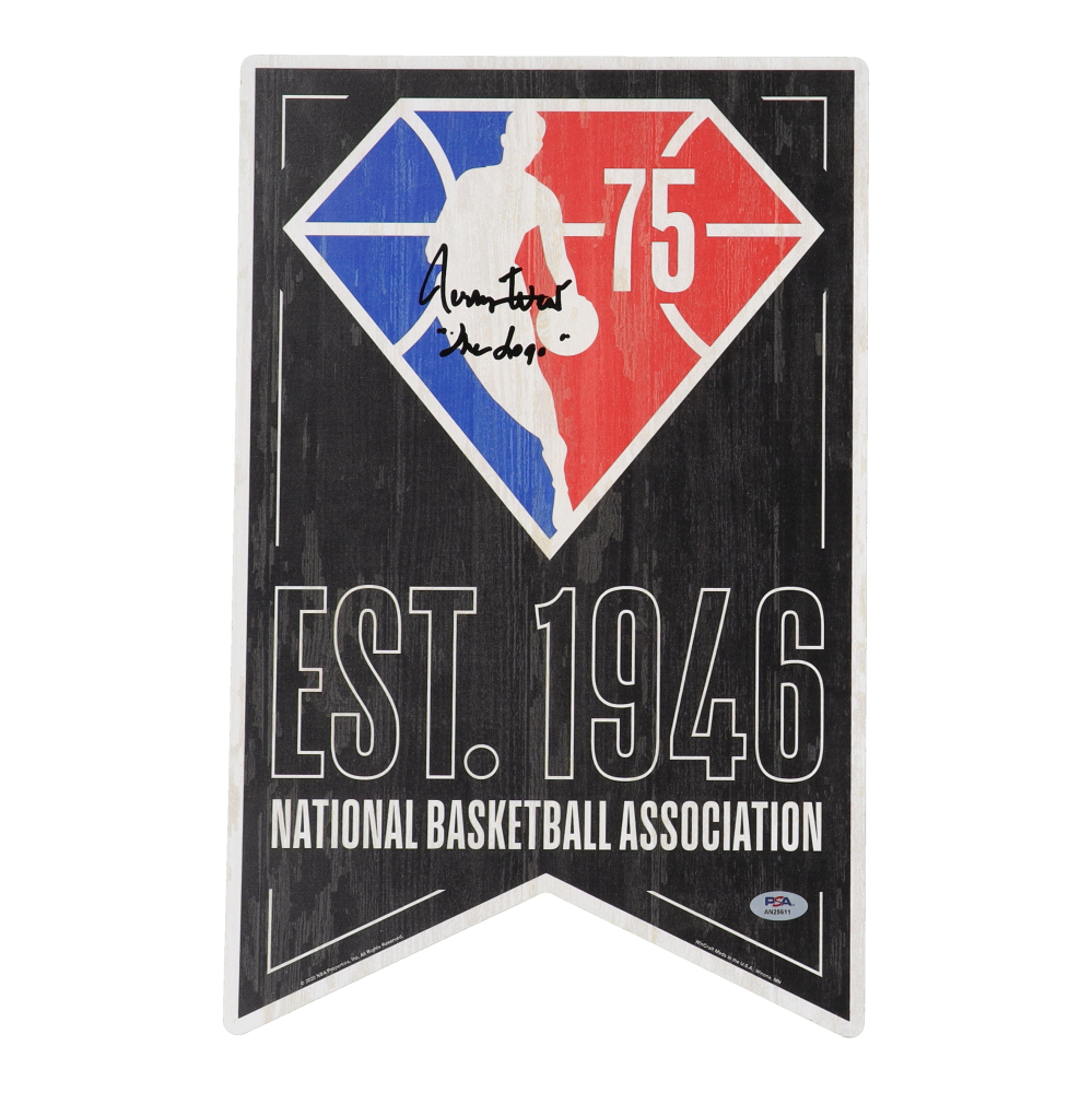 Jerry West Signed 75 All-Time NBA Wood Die Cut Sign Inscribed "The Logo ...