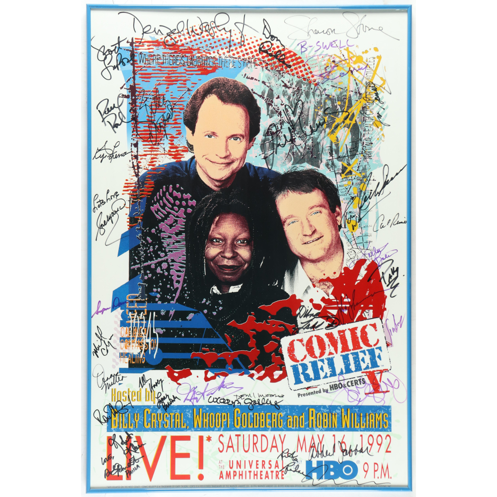 1992 HBO Comic Relief Custom Framed Poster Multi-Signed by (34) with ...