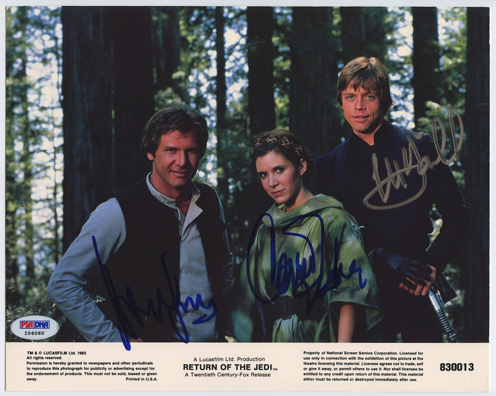 Harrison Ford, Carrie Fisher & Mark Hamill Signed Original 1983 "Star ...