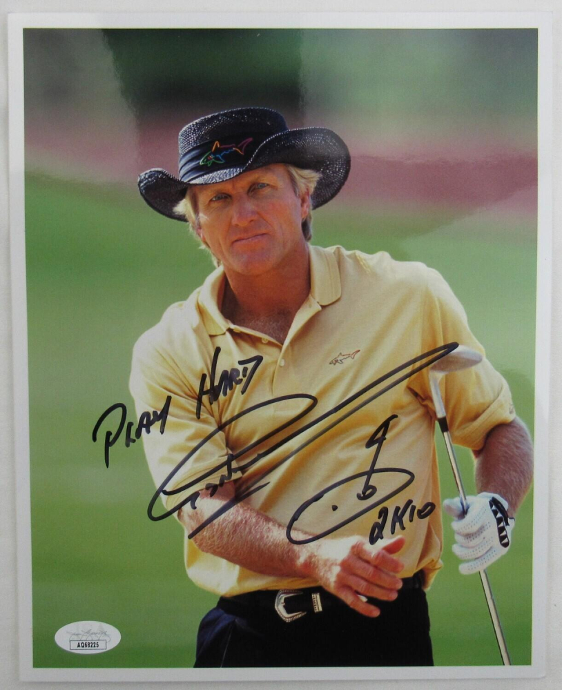 Greg Norman Signed 8x10 Photo Inscribed "Play Hard" & "2K10" (JSA ...