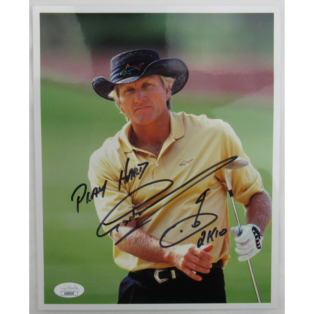 Greg Norman Signed 8x10 Photo Inscribed "Play Hard" & "2K10" (JSA ...