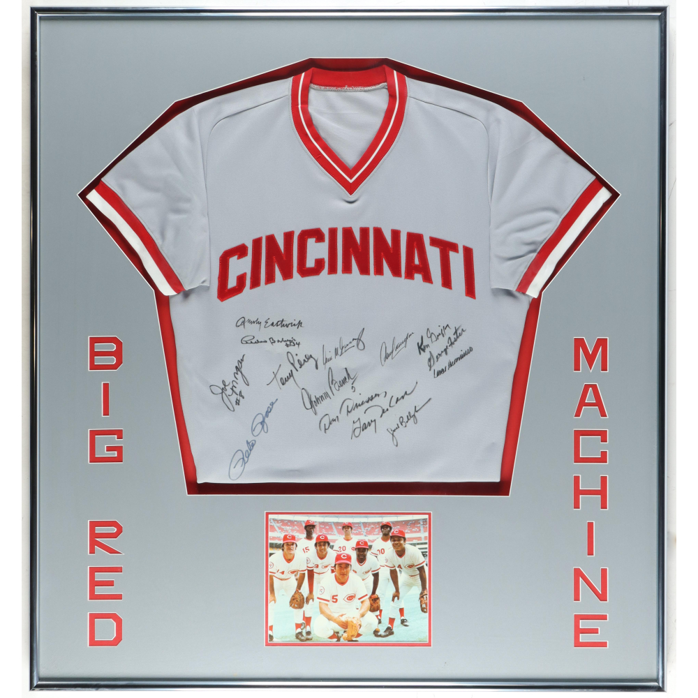 "Big Red Machine" Custom Framed Jersey Display Signed by (14) with ...