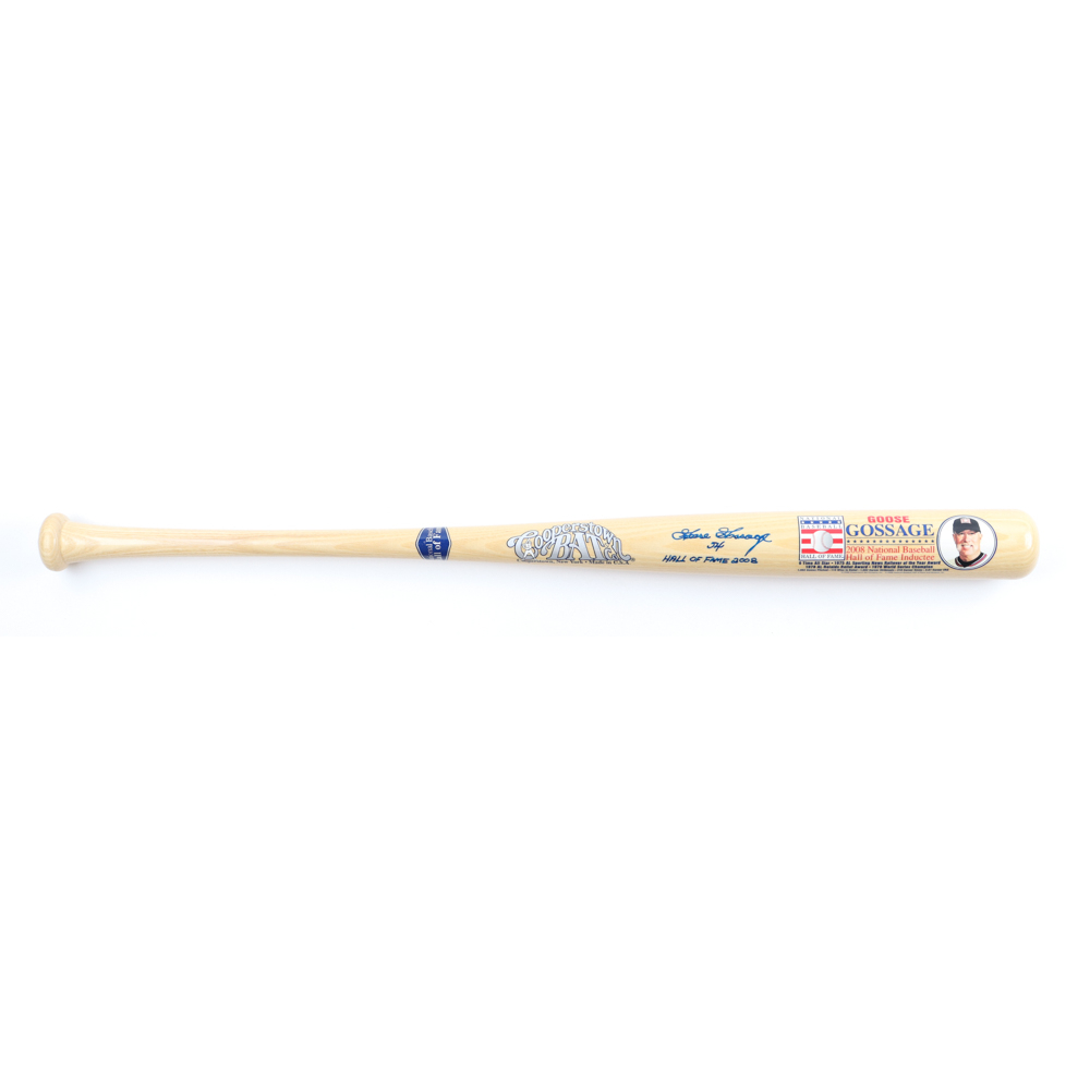 Goose Gossage Signed Cooperstown Hall Of Fame Baseball Bat Inscribed ...