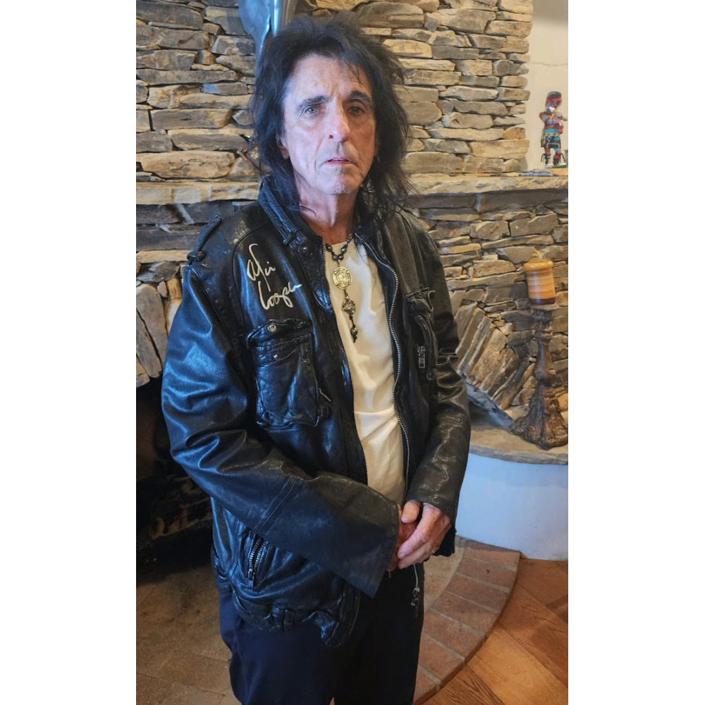 Alice Cooper Signed Personally Owned & Worn Leather Jacket (Beckett ...