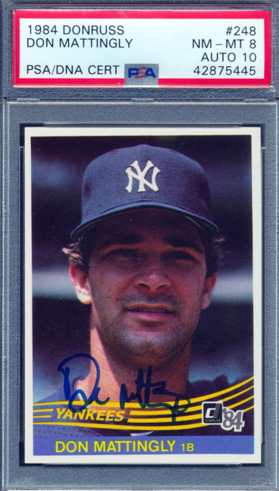 Don Mattingly Signed 1984 Donruss #248 RC (PSA 8 | Autograph Graded 10 ...