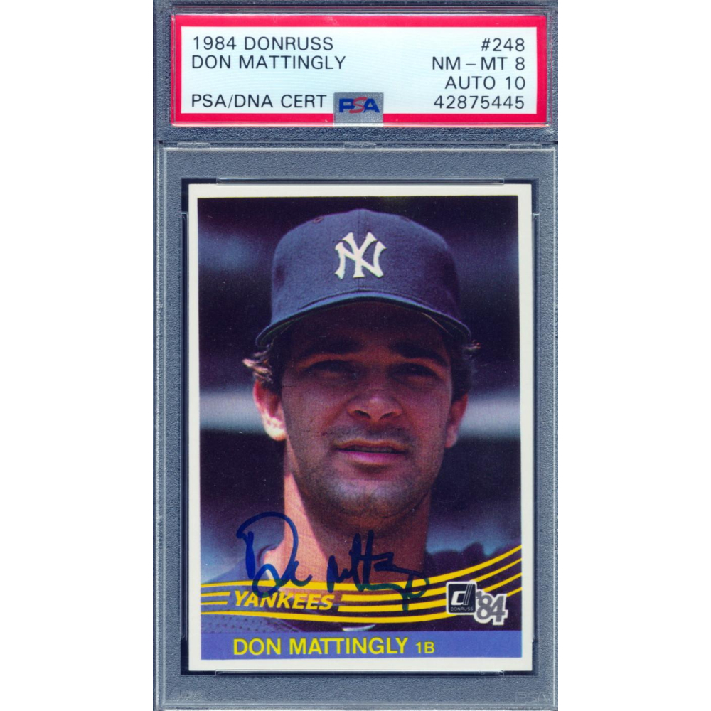 Don Mattingly Signed 1984 Donruss #248 RC (PSA 8 | Autograph Graded 10 ...
